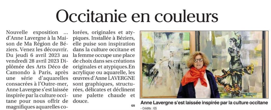 Anne Lavergne, artiste peintre, béziers